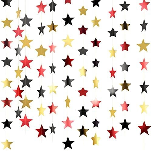 Glitter Star Garland Banner 2026 New Years Decor 130 Feet Star Hanging ...