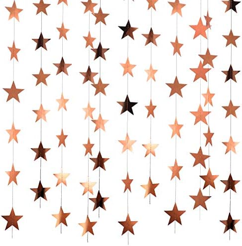 Glitter Star Garland Banner 2026 New Years Decor 130 Feet Star Hanging ...