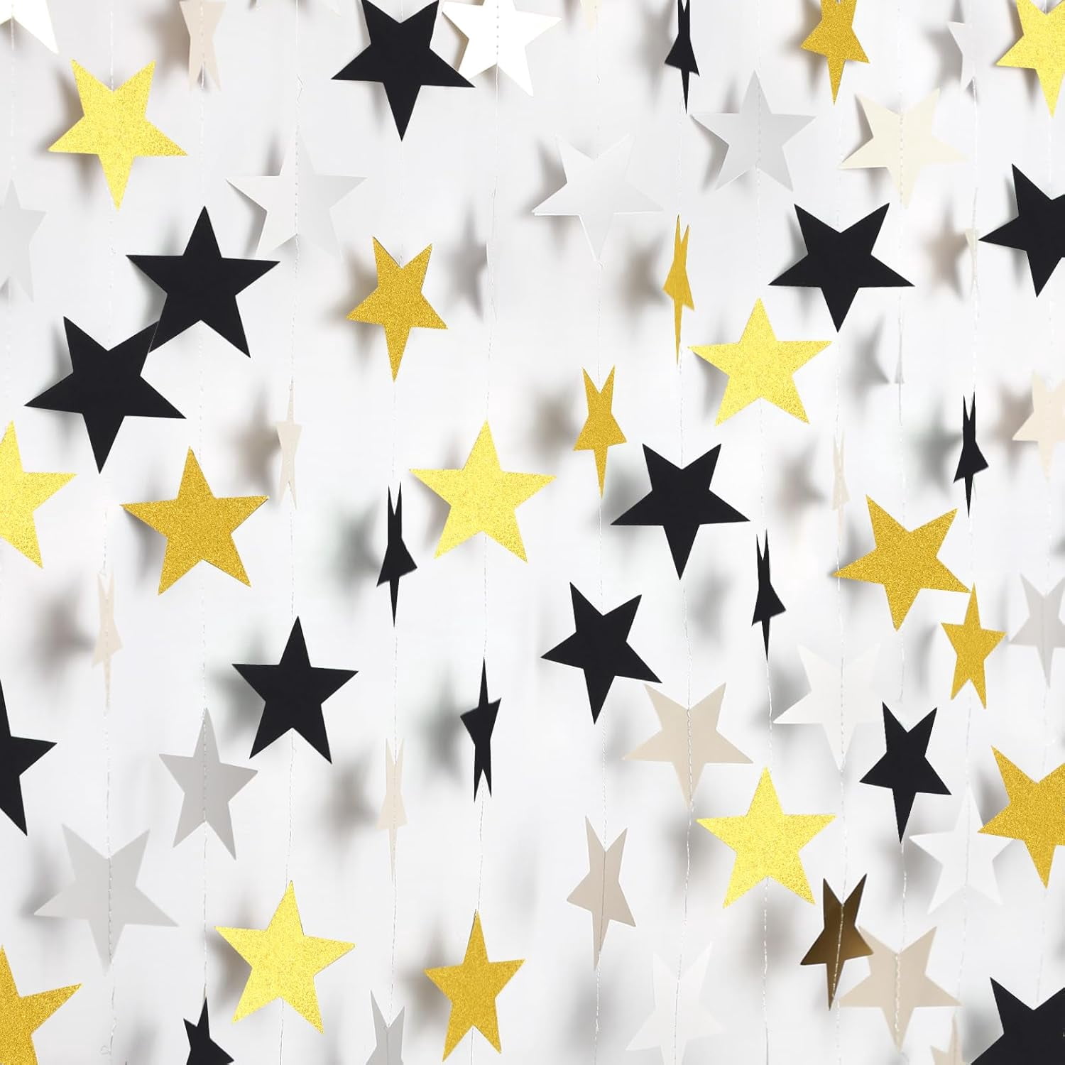 Glitter Star Garland Banner Decor, 130 Feet Star Hanging Bunting Banner ...