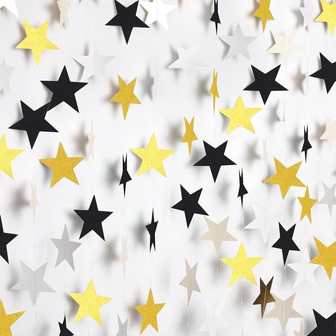 Glitter Star Garland Banner Decor 130 Feet Star Hanging Bunting Banner ...