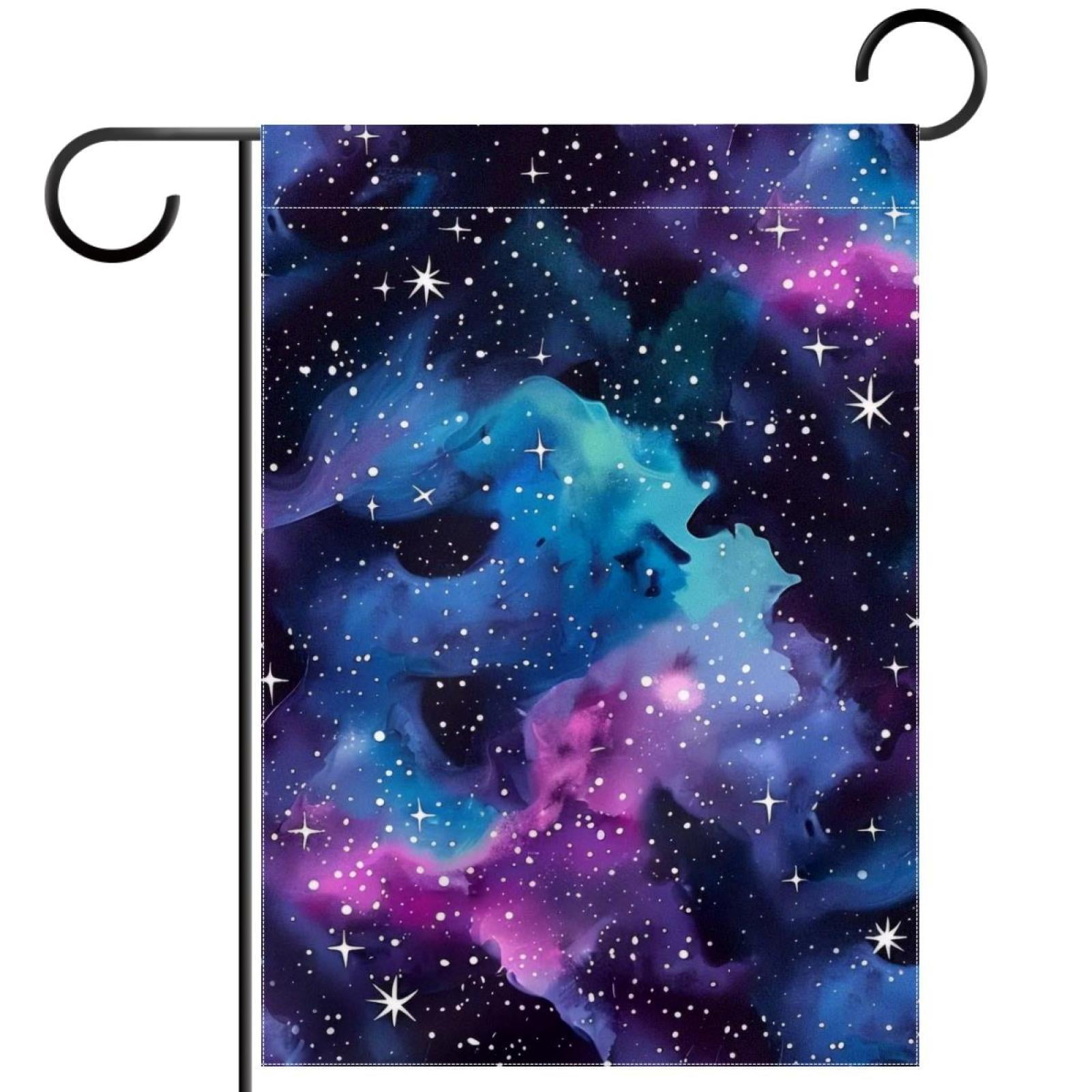 Glitter Starry Sky Galaxy Seamless Pattern Welcome Garden Flags, 12 x ...
