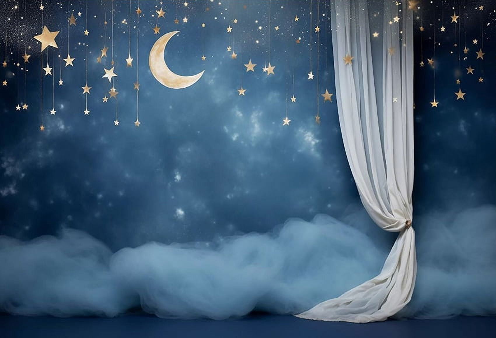 Glitter Stars Moon Curtain Child Birthday Party Cake Smach Portrait r ...