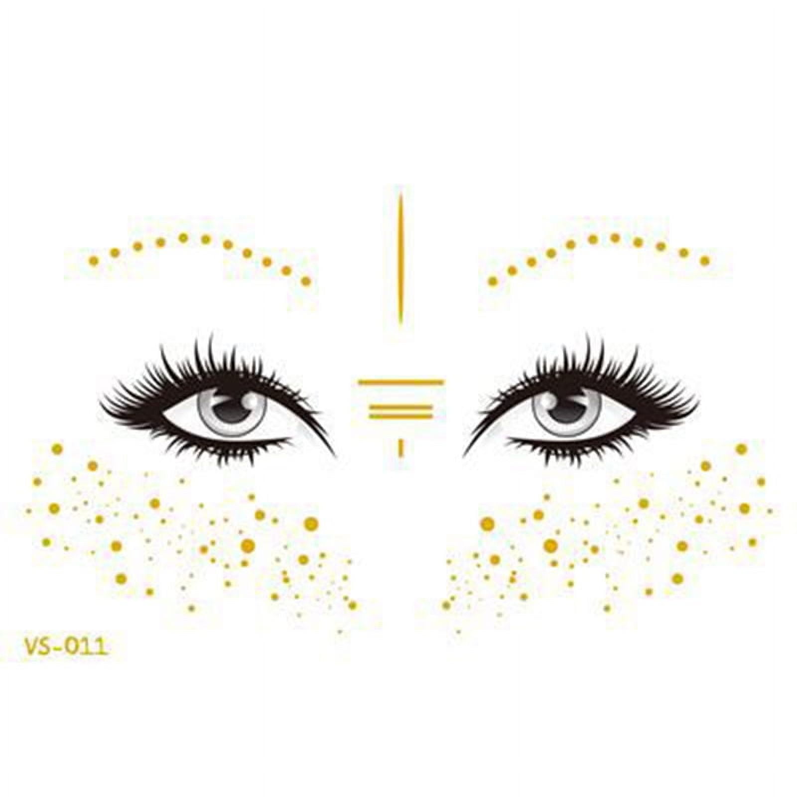 Glitter Stickers Face Tattoo Flash Gold Temporary Metalic Tattoos ...