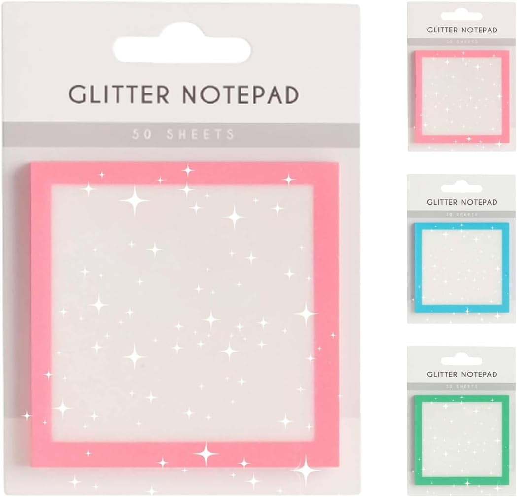 Glitter Sticky Notes - Glitter notepads, cute self-adhesive notes ...