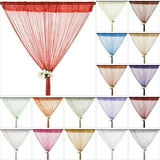Glitter String Curtains, Silver Ribbon Thread Fringe Doorway Drapes ...