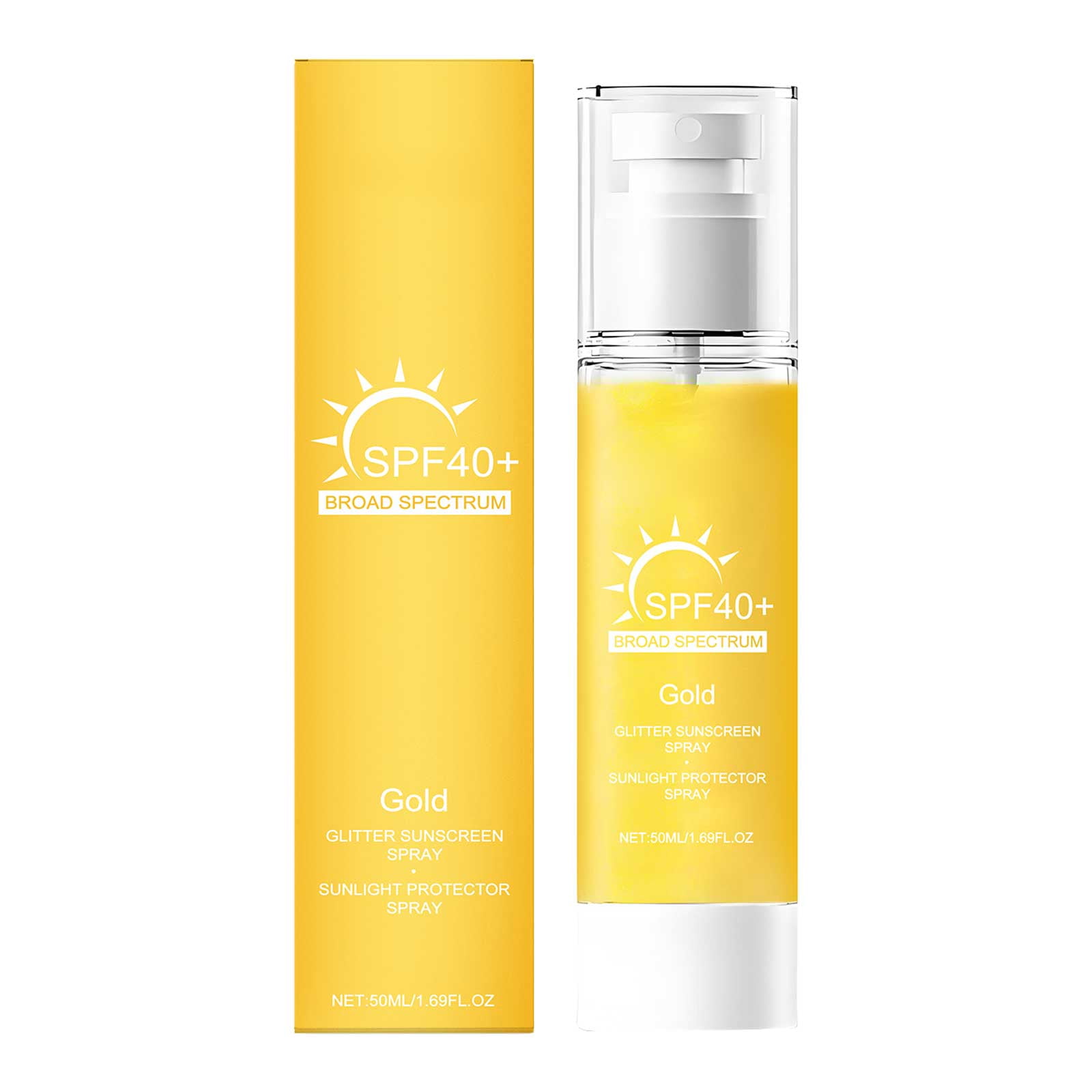 Glitter Sun Spray, 2025 New Upgrade Body Glow Sun Shield SPF 40 ...