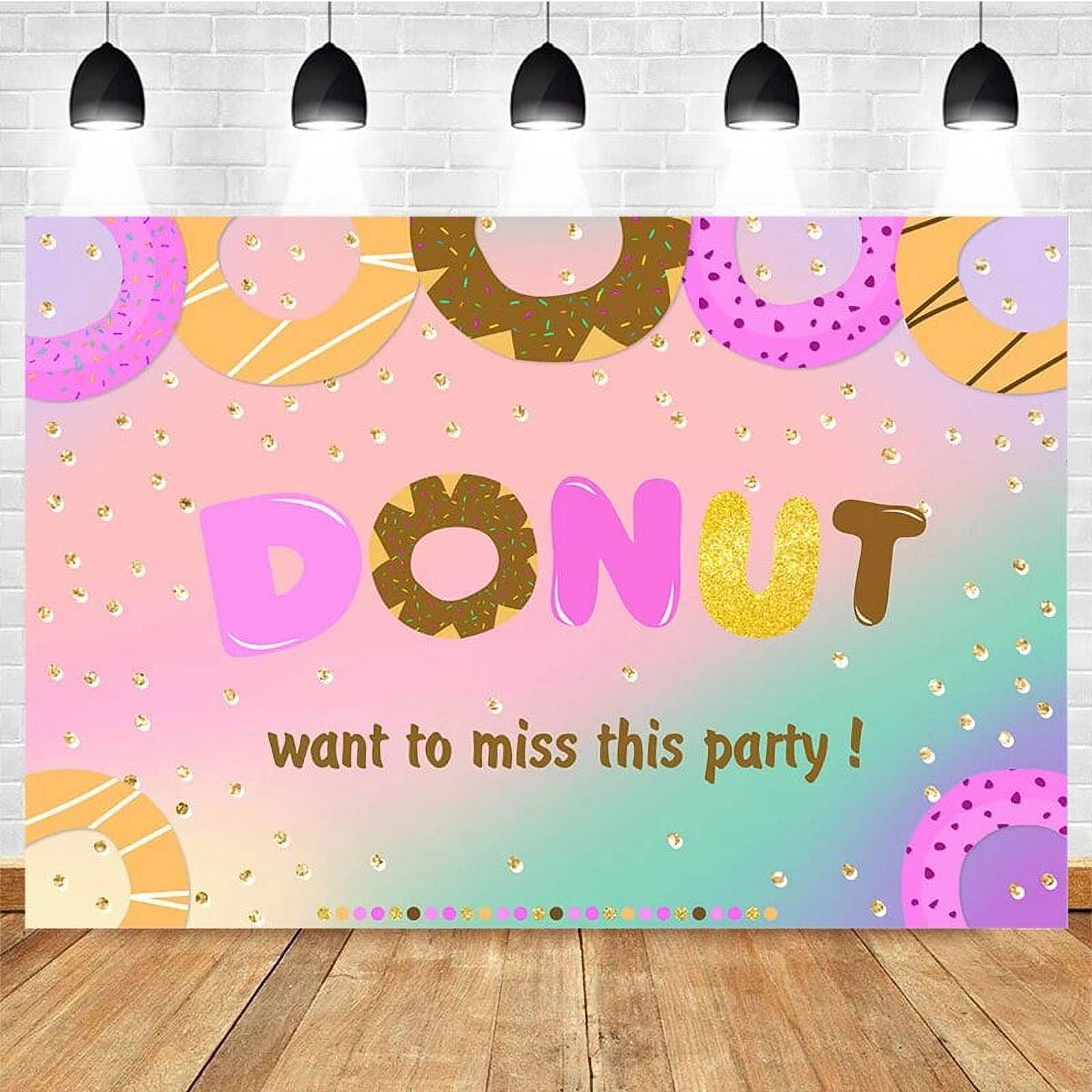 Glitter Sweet Donut Grow Up Backdrops Girl Princess Happy Birthday ...
