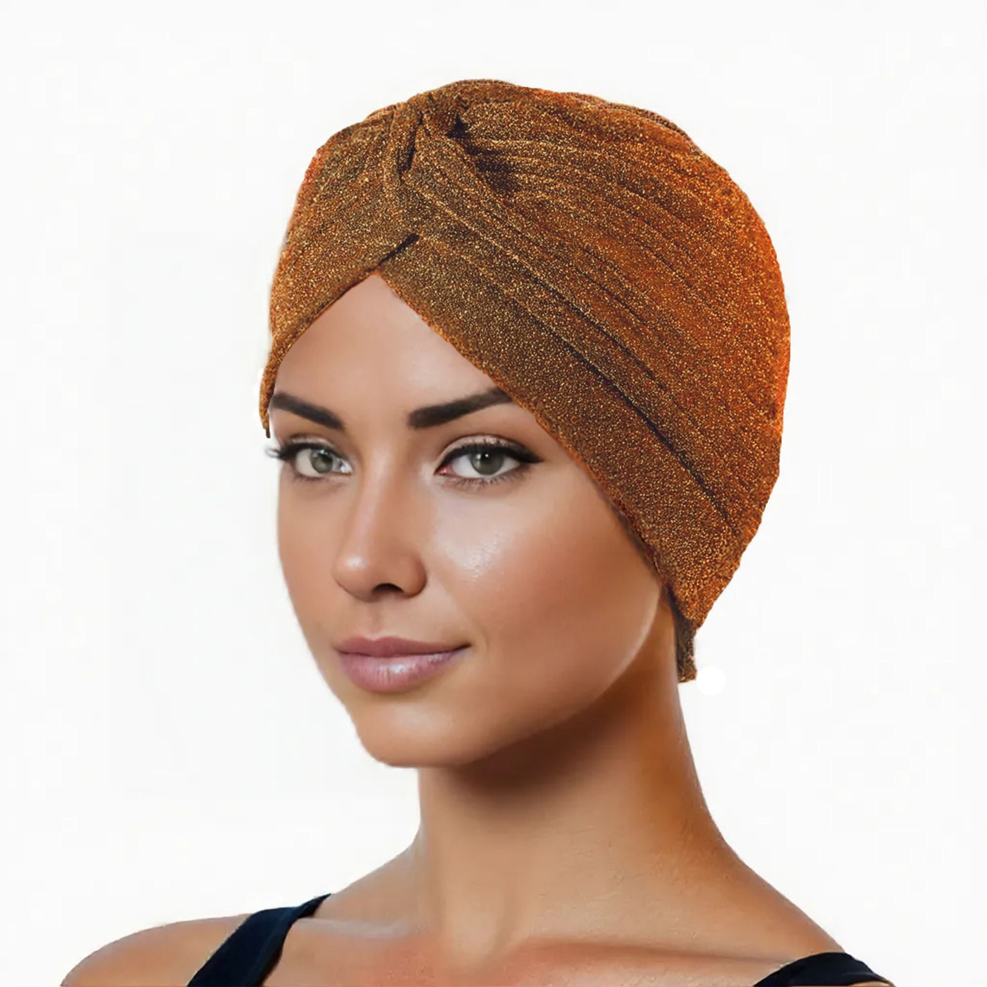 Glitter Turban Twist Knot Head Wrap Stretchy Metallic Fabric Elegant ...