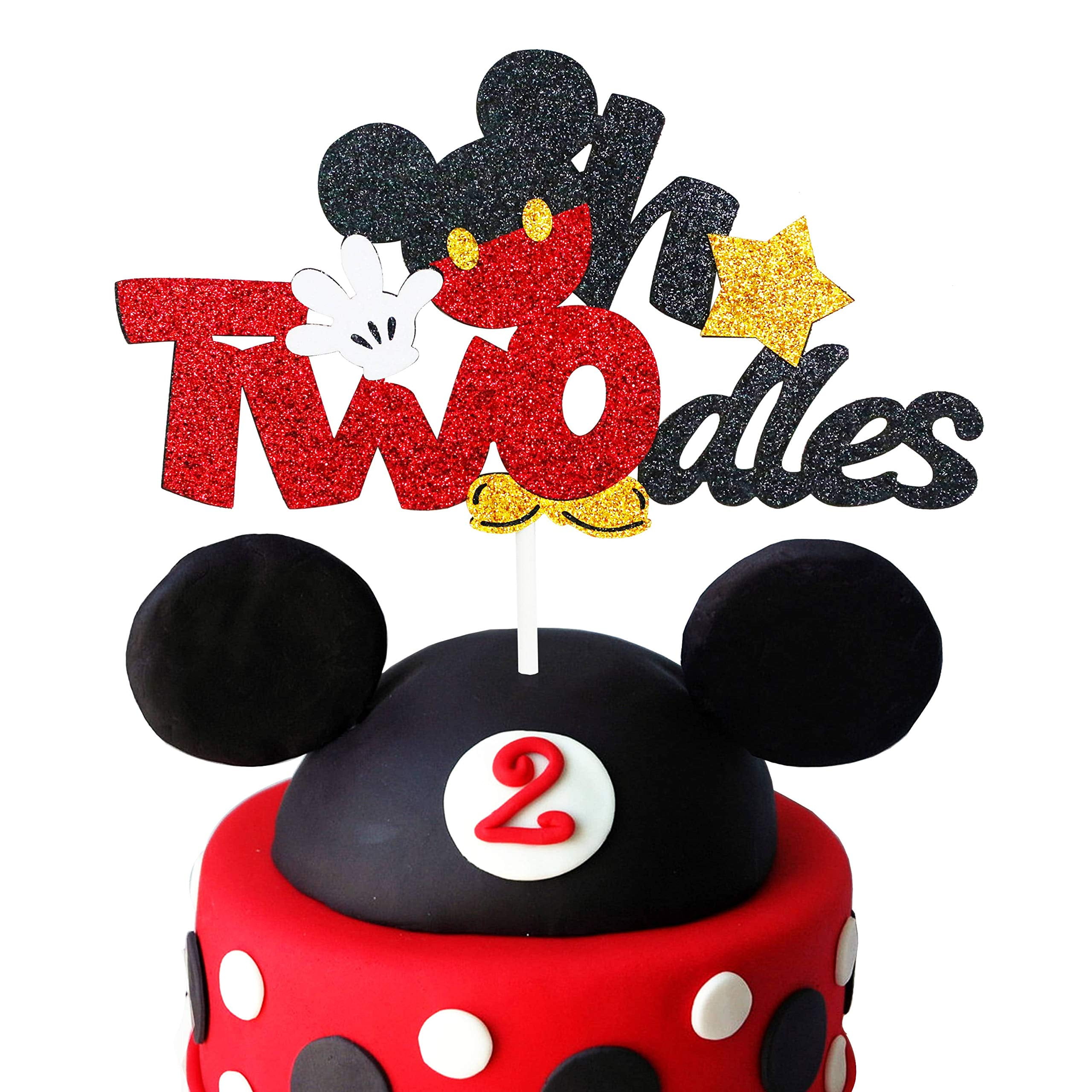 Glitter Twodles Cake Topper, Mouse Birthday RST1 Cake Decor boy Second ...