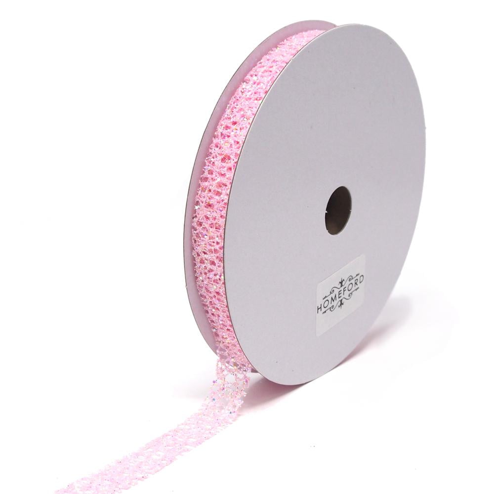 Glitter Web Mesh Ribbon, 5/8-Inch, 25 Yards, Pink - Walmart.com
