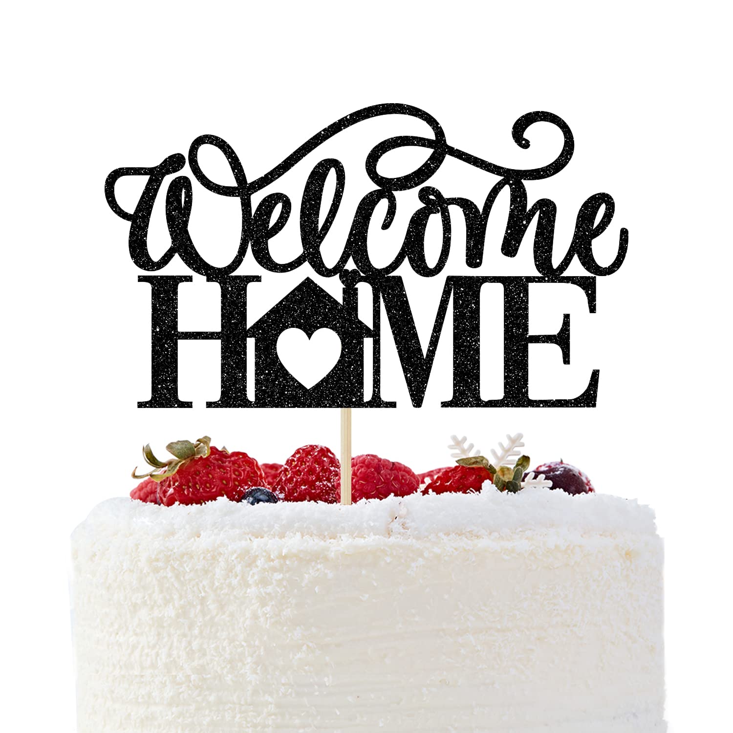 Glitter Welcome Home Cake Topper - Perfect Party Decorations for New ...