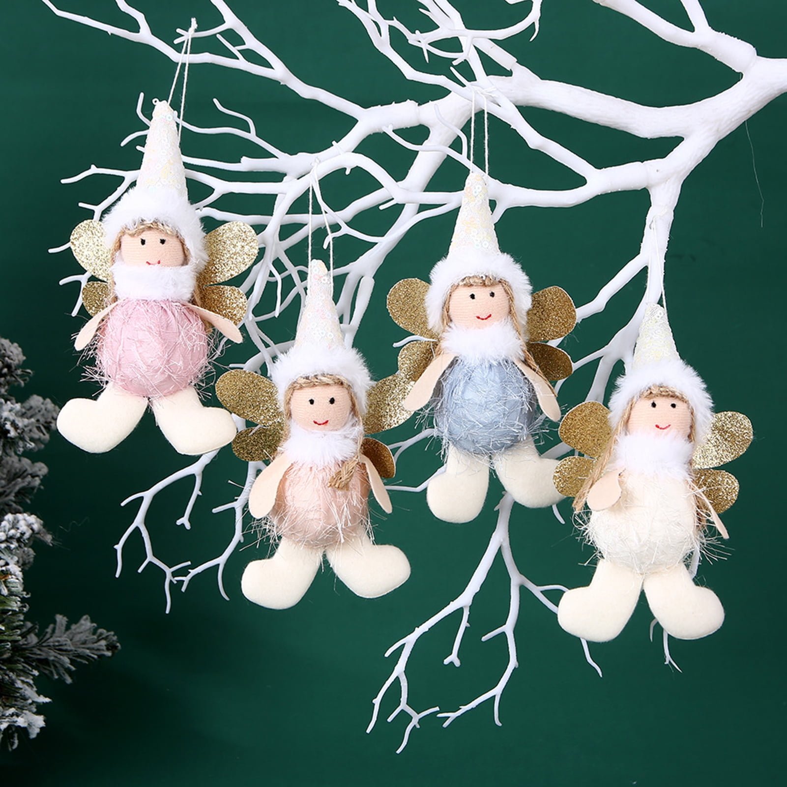 Glitter Wing Christmas Angel Plush Doll - Smiling Face Gifts, Lovely ...