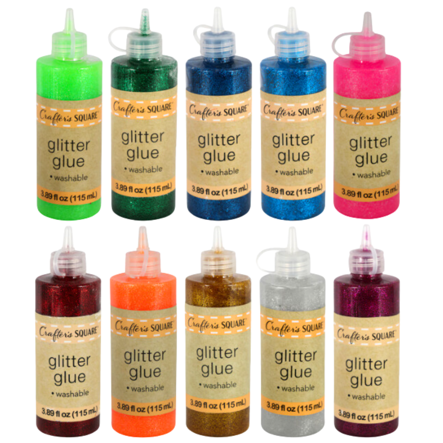 glitter glue, Washable Glitter Glue 3.89-oz Bottles, 2 Pack Assorted ...