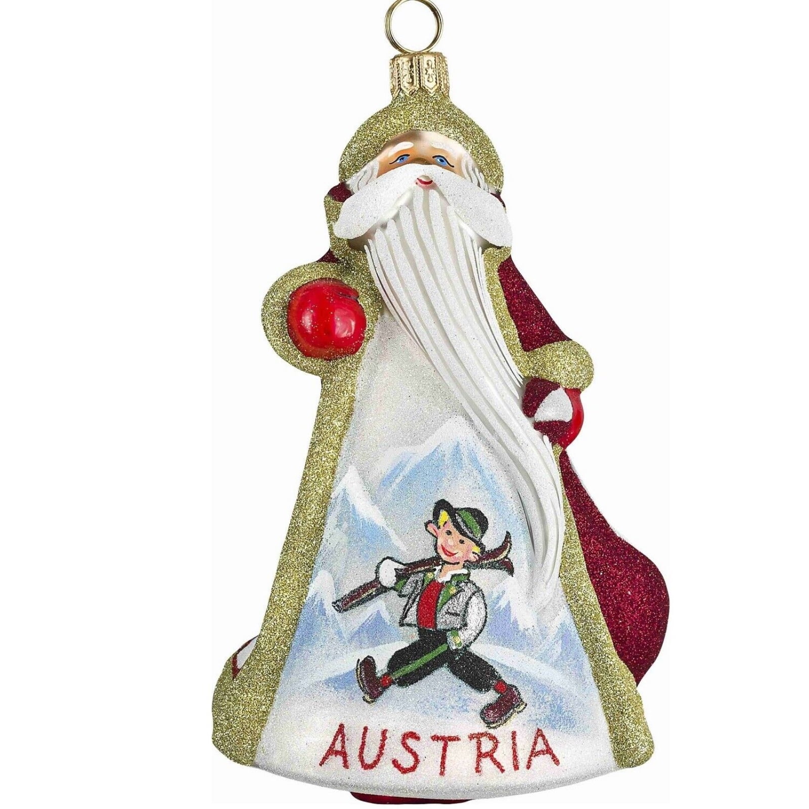 Glitterazzi Austrian Austria Santa Polish Glass Christmas Ornament ...