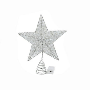 XIRQI Christmas Tree Star Topper With Lights, Xmas Tree Glittered Tree ...