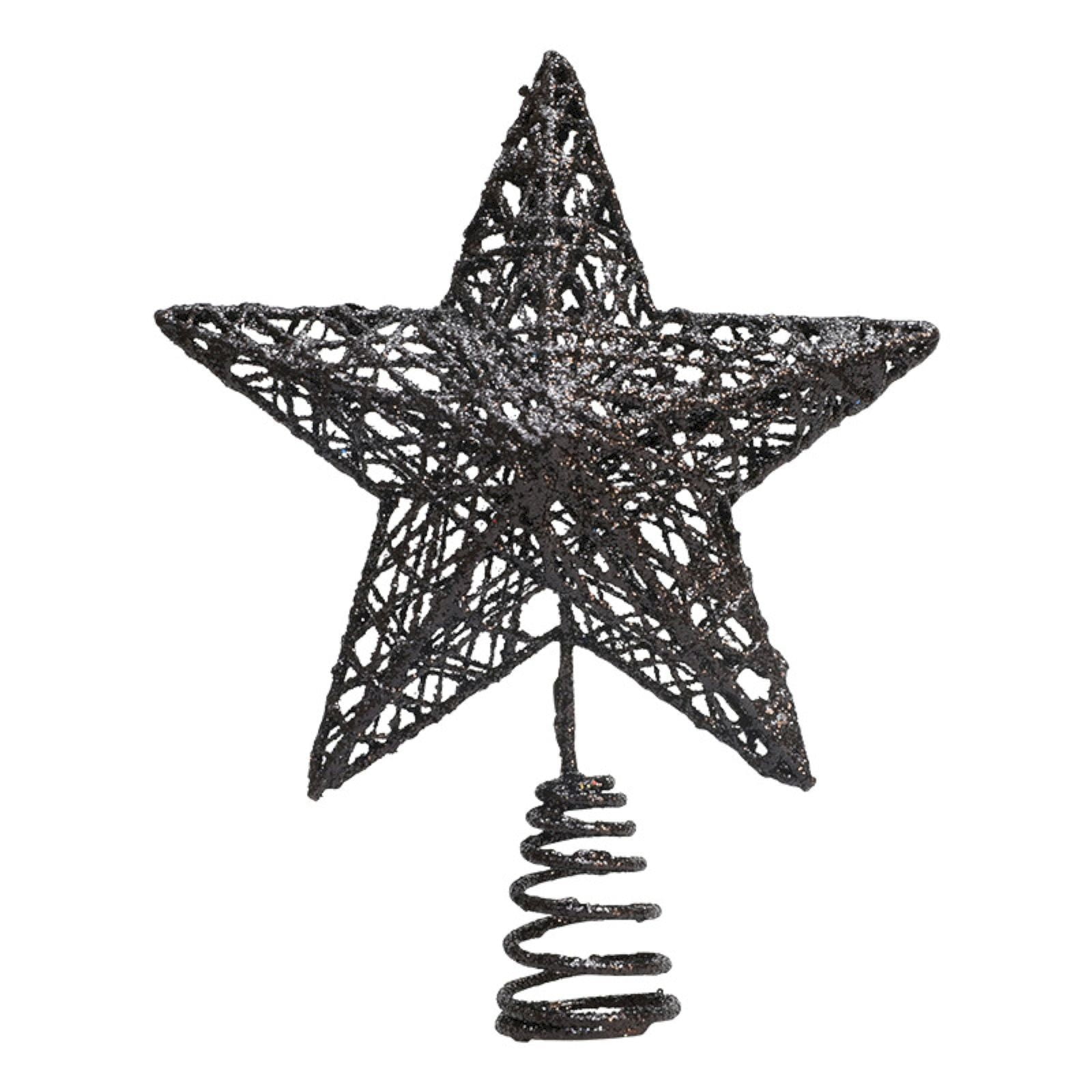Glittered Christmas Tree Topper Black Christmas Tree Topper Metal ...