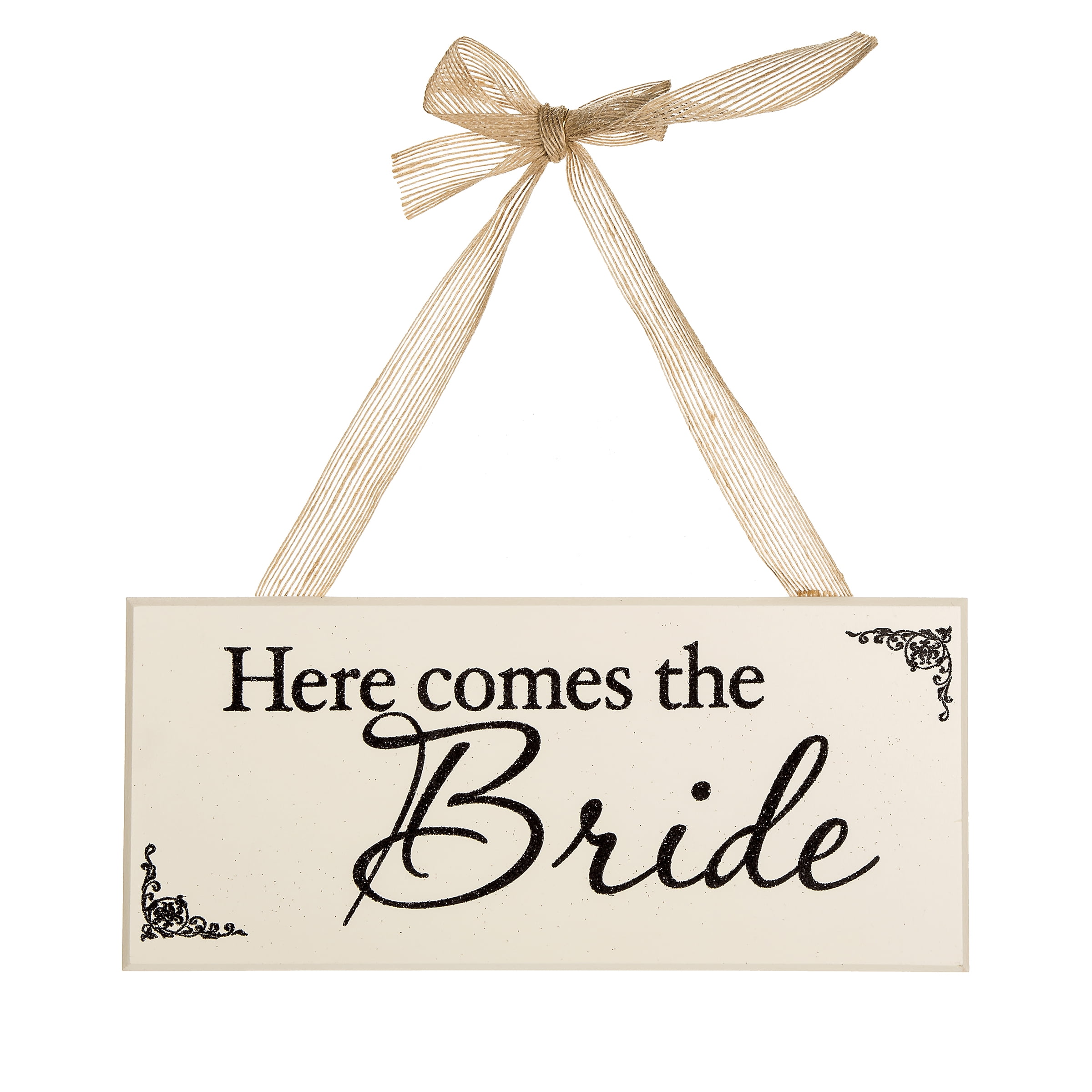 Glittered Here Comes the Bride Sign: 12 x 5.25 inches - Walmart.com