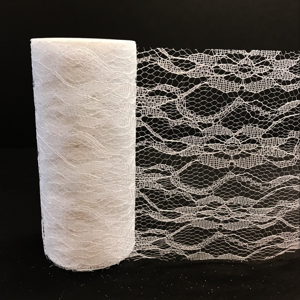 Glittered LACE FABRIC BOLT 6"x10 yards DIY Favors Bows Crafts WHOLESALE ...