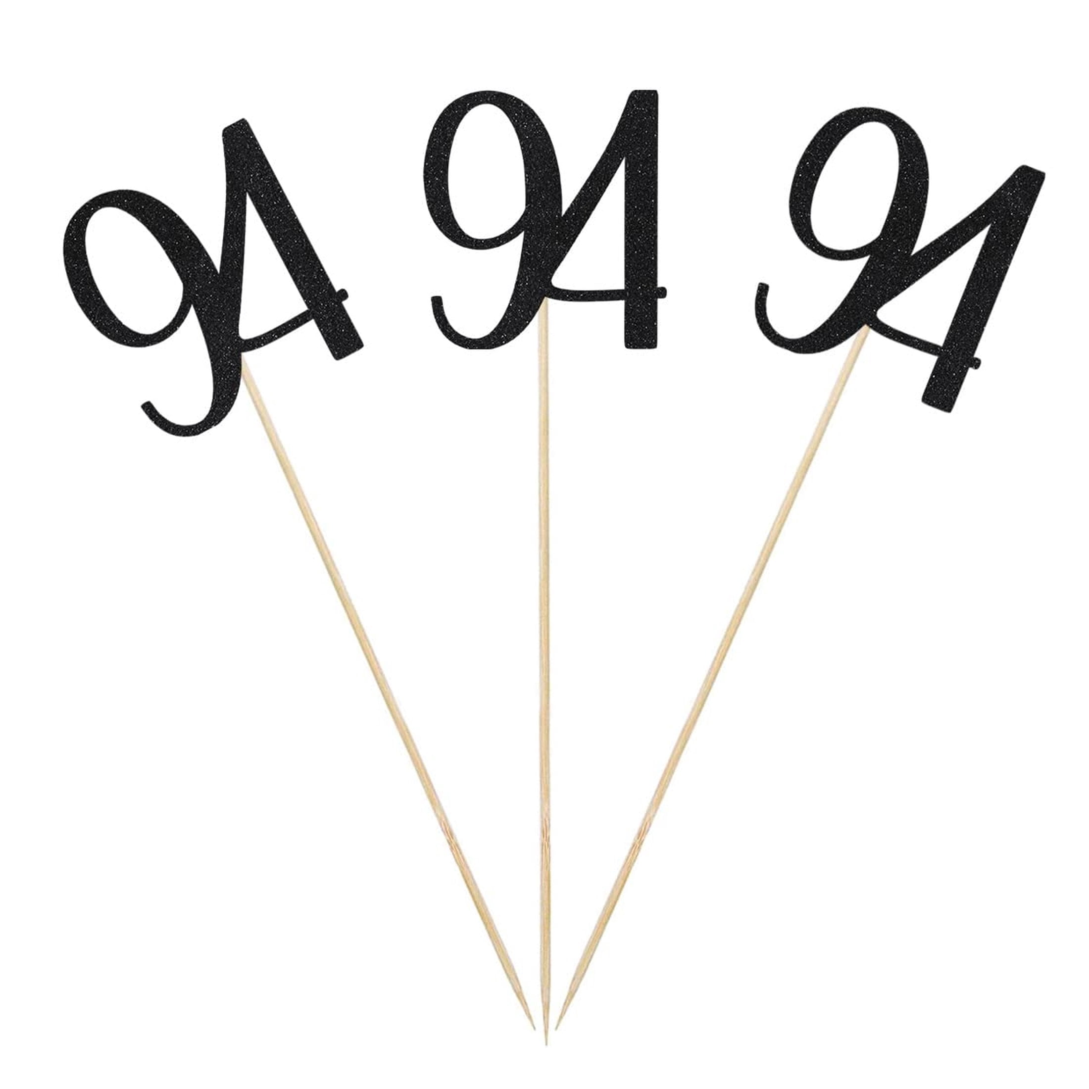 Glittering 94th Birthday Table Topper Sticks, 12-Pack Centerpiece ...