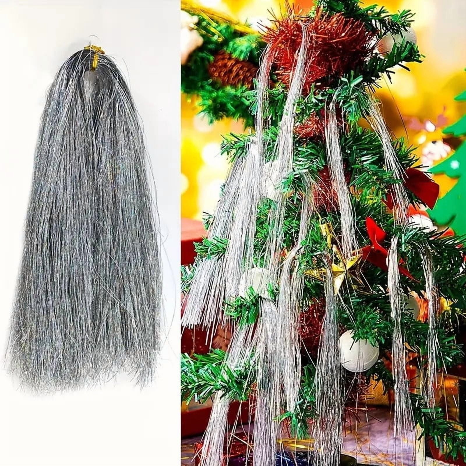 Glittering Christmas Icicle Garland Tinsel Strands for Holiday Tree ...