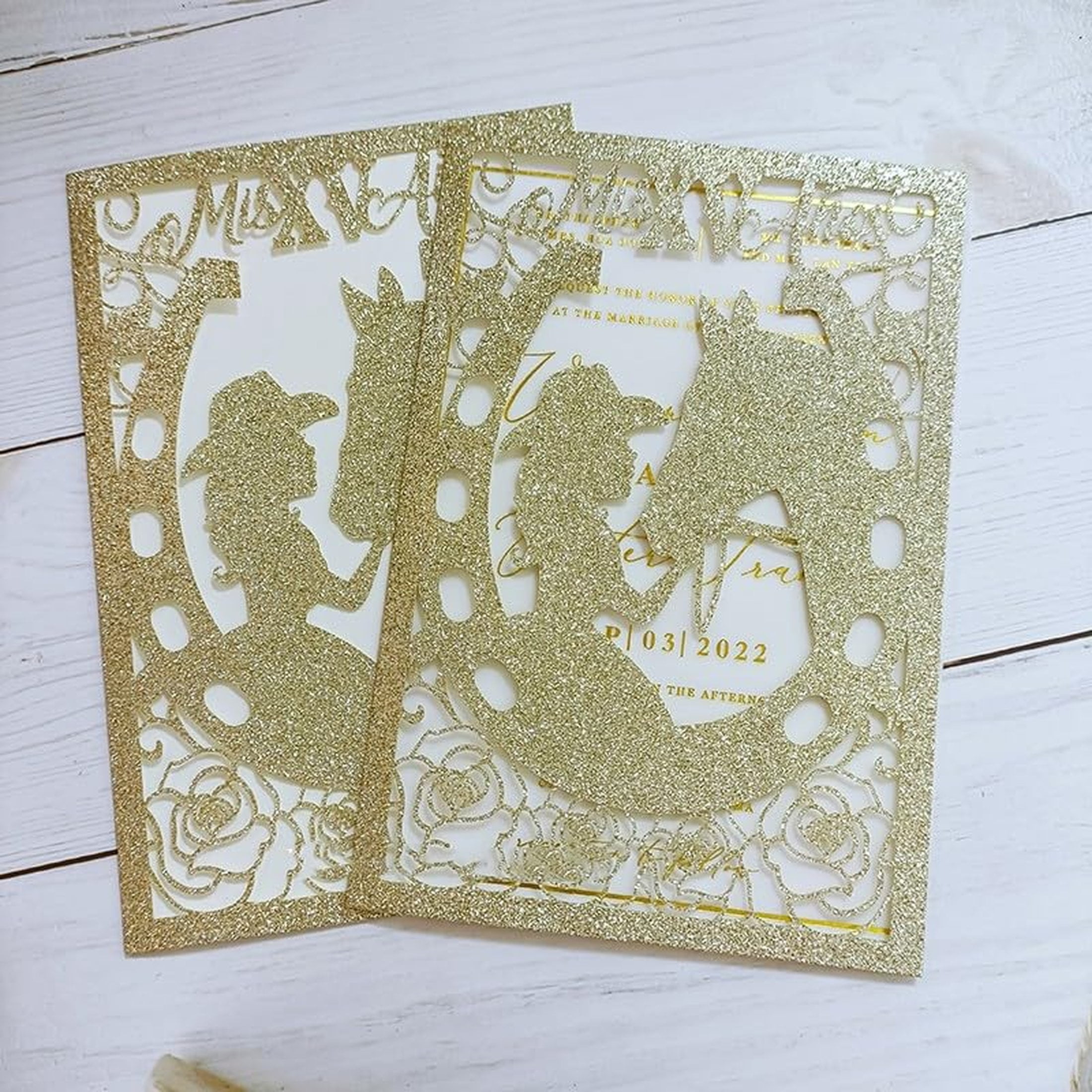 Glittering Dreams Quinceanera Invitations - 50pc DIY Laser Cut Cards ...