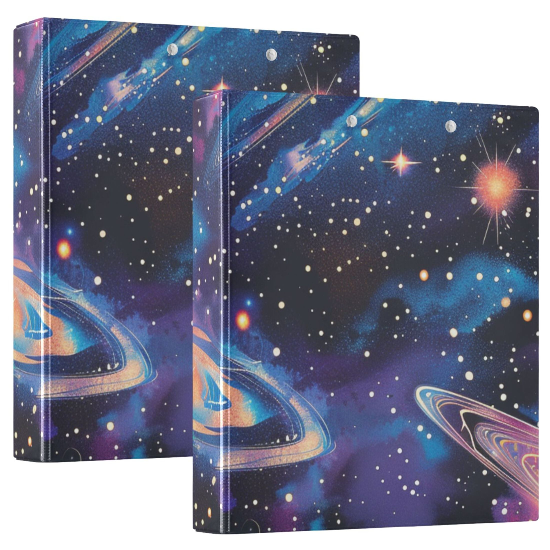 Glittering Galaxy Space Hardcover 3 Ring Binder 1.5 inch Round Rings ...