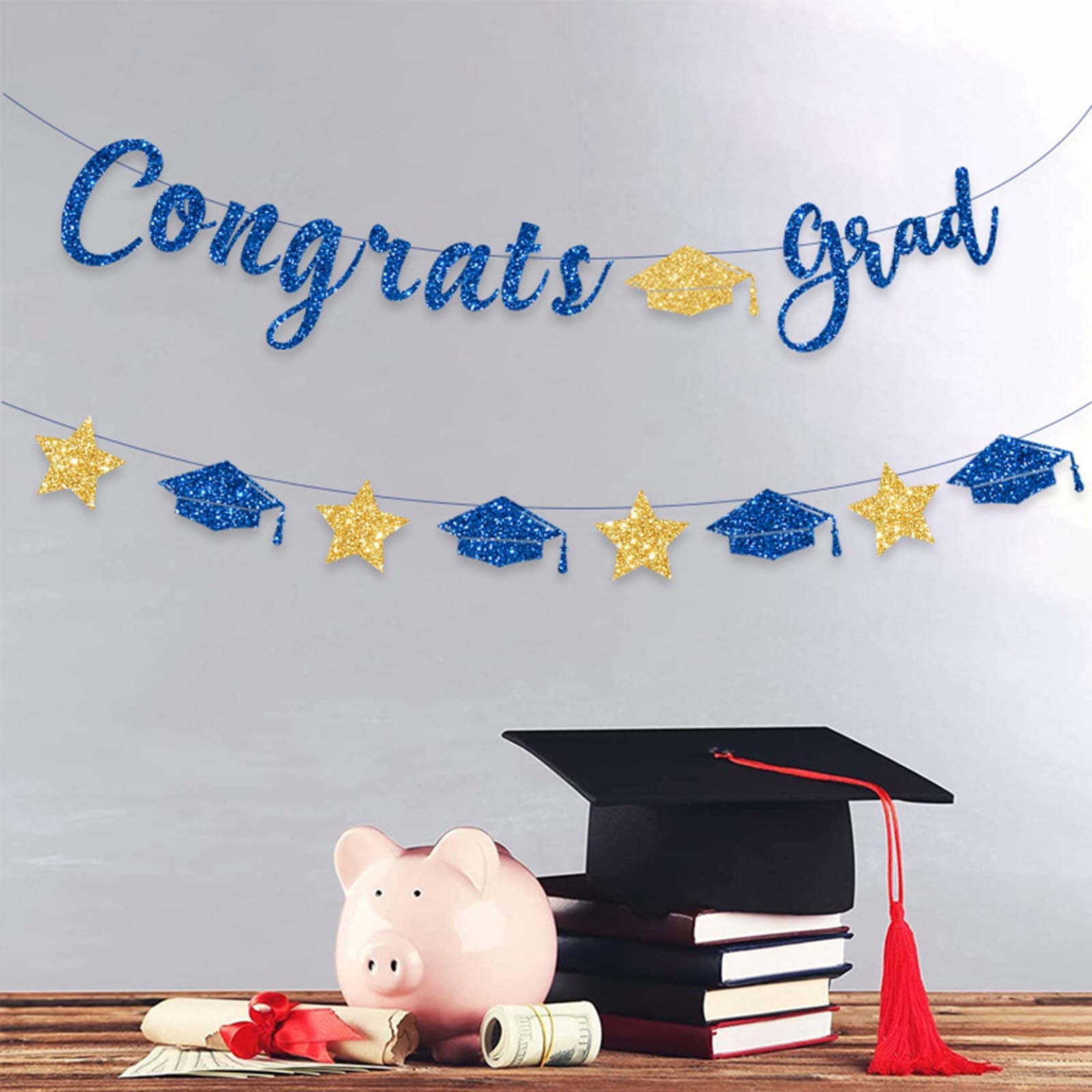 Glittering Graduation Cap & Star Hanging Ornament Graduation Cap ...