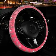 Universal Black Cute Fluffy Plush Cow Car Steering Wheel Cover Lady ...