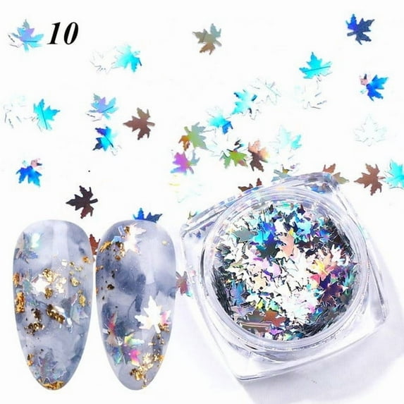 Glittering Maple Leaf Nail Art Sequins, Holographic Sequin Stickers for ...