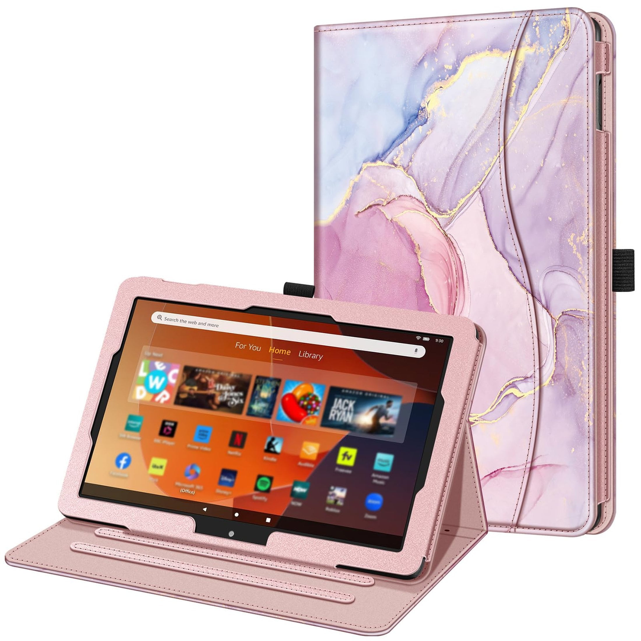 Glittering Marble Multi-Angle Stand Cover for HD 10 and 10 Plus Tablets ...