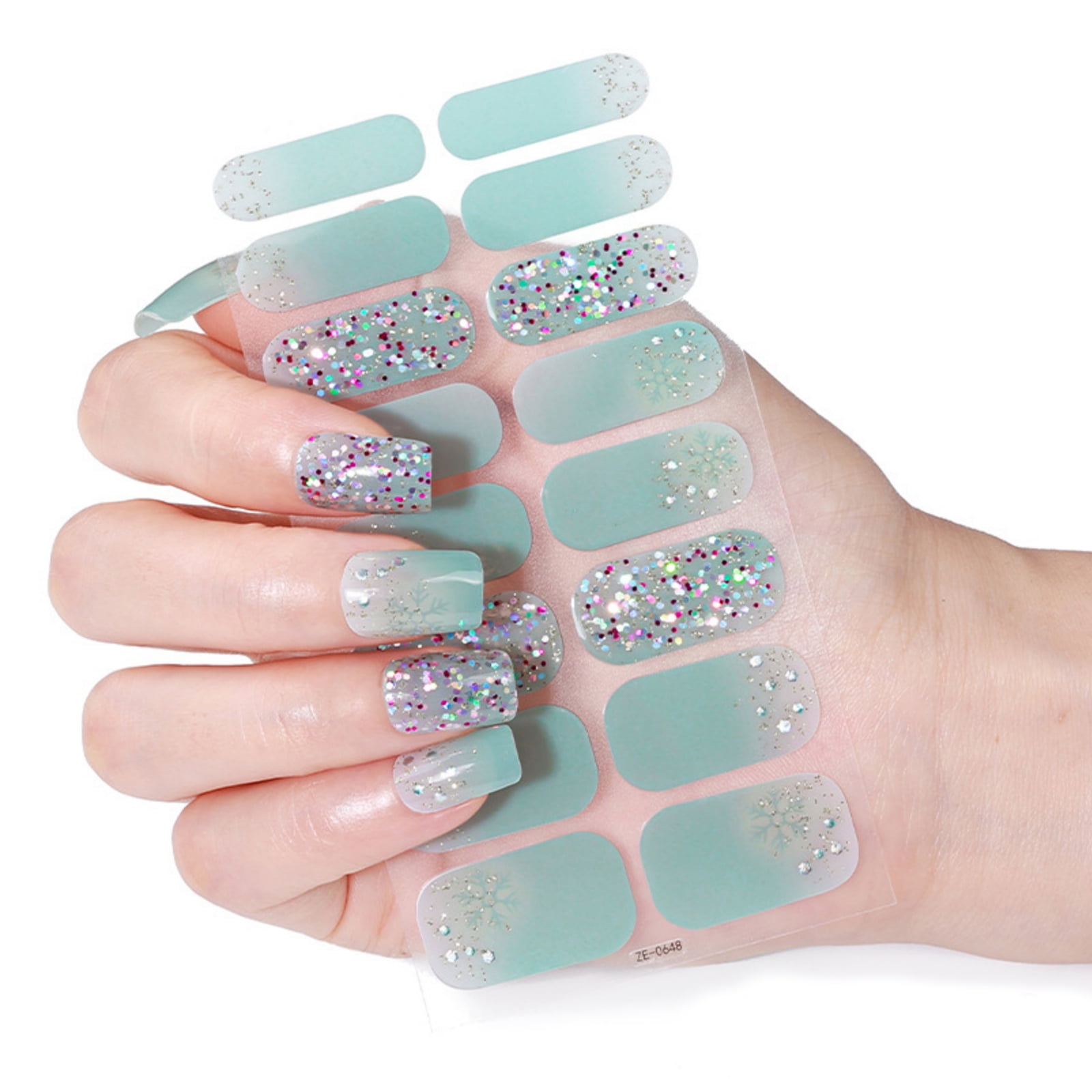 Glittering Nails Polish Strips Nails Art Sticker Manicures Stickers ...