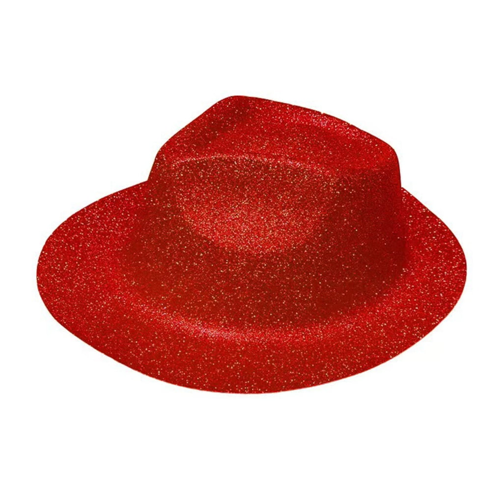 Glittering Plastic Fedora Hat Sparkly Trilby Cap Fancy Dress Costume ...