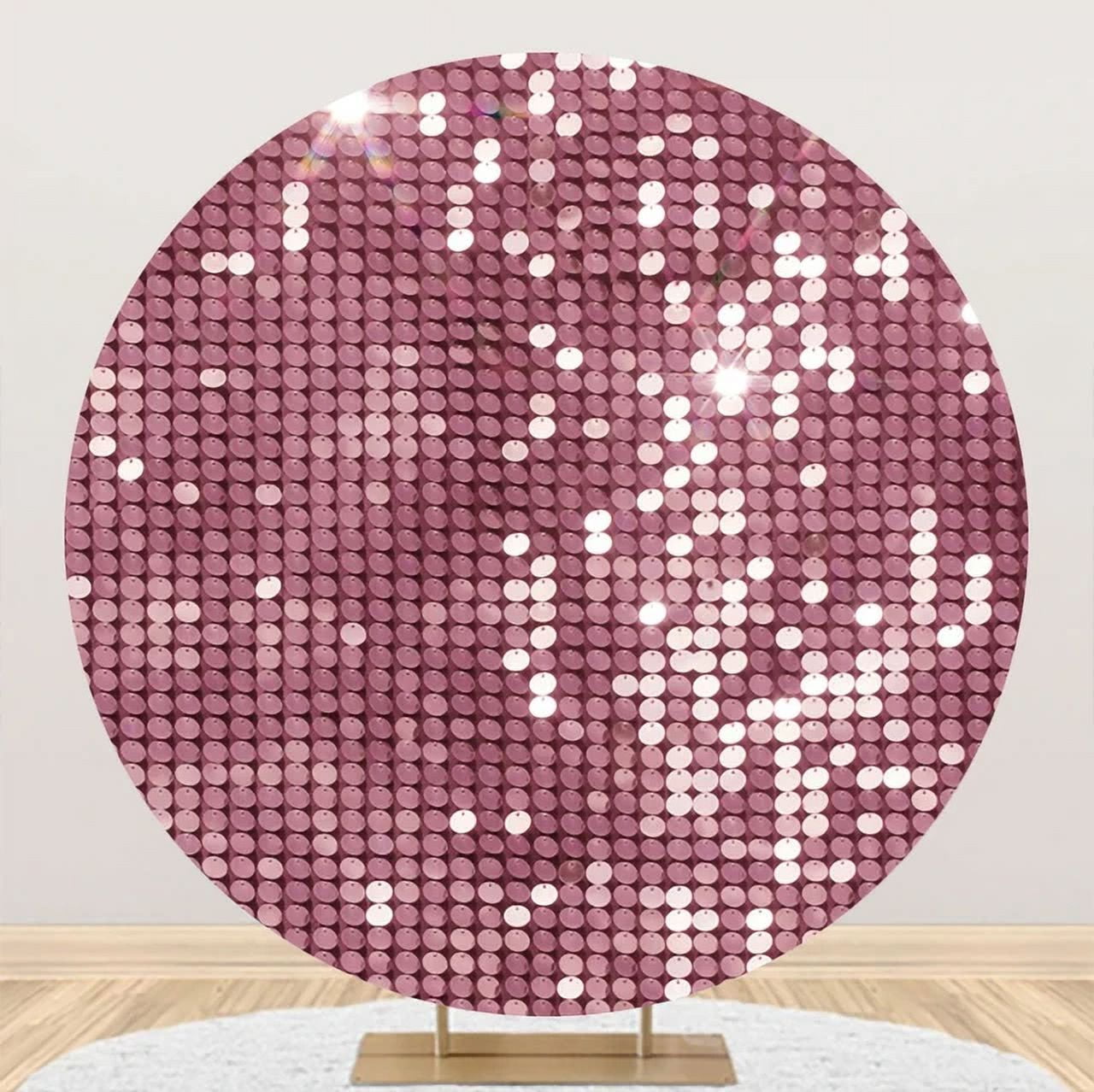 Glitters Light Round Backdrop Cover Gold Silver Shiny Wedding Birthday ...