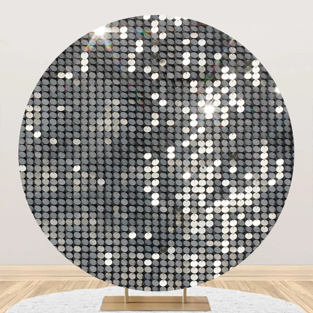 Glitters Light Round Backdrop Cover Gold Silver Shiny Wedding Birthday ...