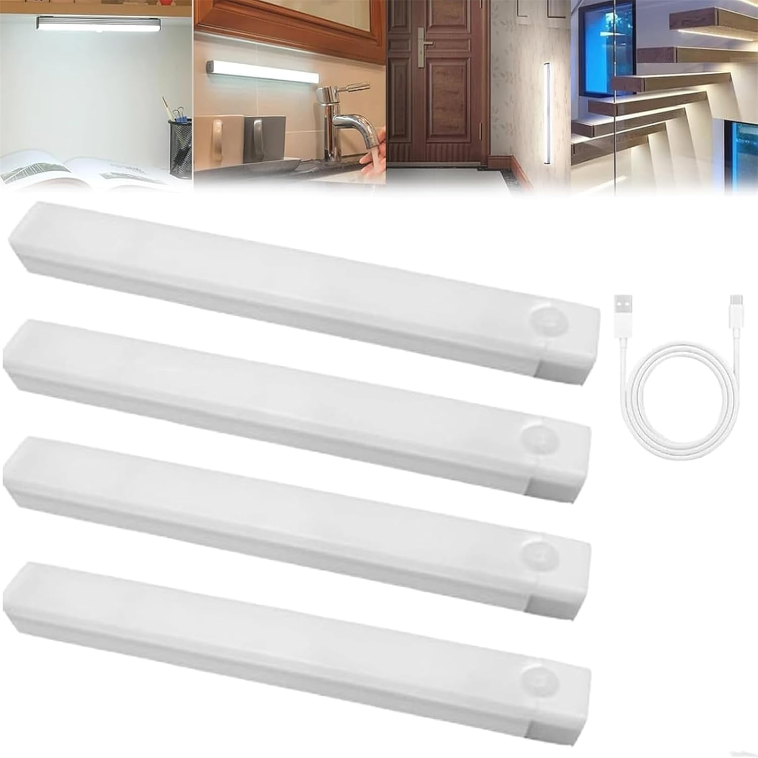 Glitterto Lights, Punch-Free Smart Sensor Magnetic Rechargeable LED ...