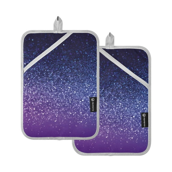 Glittery Background in Purple and Blue Pot Holder Heat Resistant Mat ...