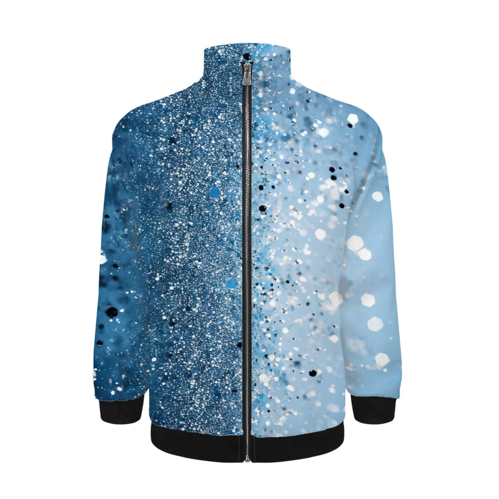 Glittery Blue Marble Print Jacket Men's Street Cool Long Sleeves Coat ...