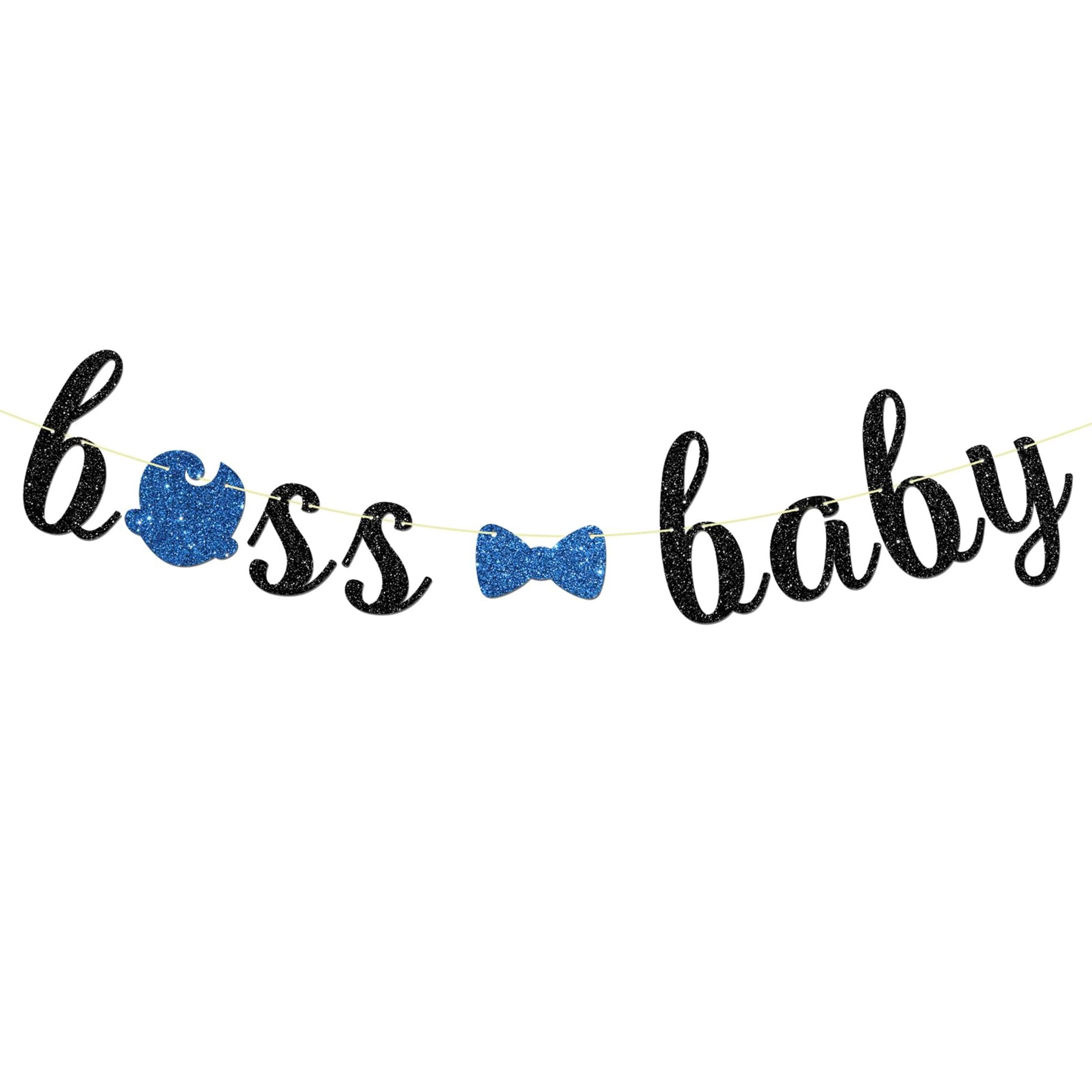 Glittery Boss Baby Boy Banner - Perfect for Baby Shower, 1st Birthday ...