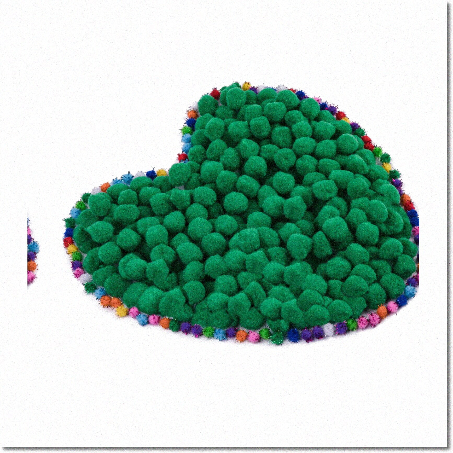 Glittery Green DIY Pom Pom Party Pack - 250 Pieces of 1 Inch Large and ...