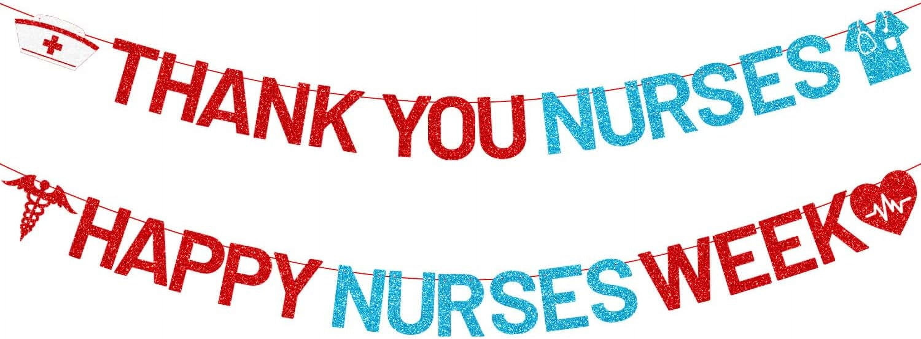 Glittery Happy Nurses Week Banner Thank You Nurses Banner Nurses Week ...