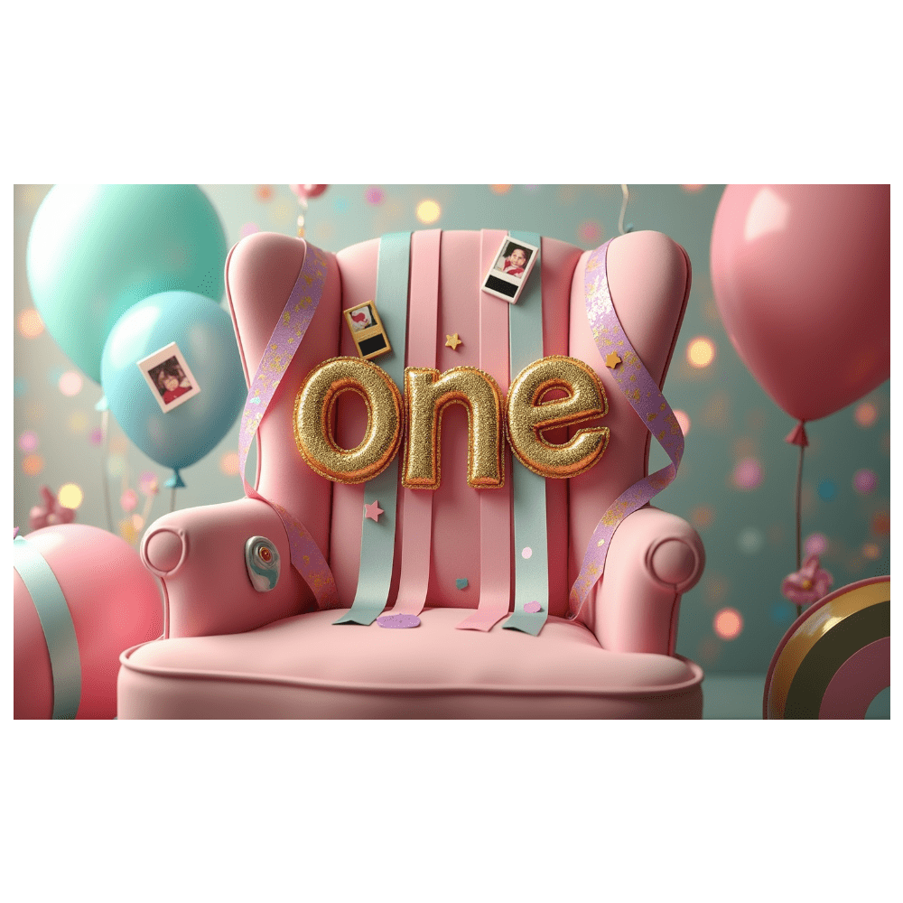 Glittery One Letter Banner for First Birthday Party, Decorative ...