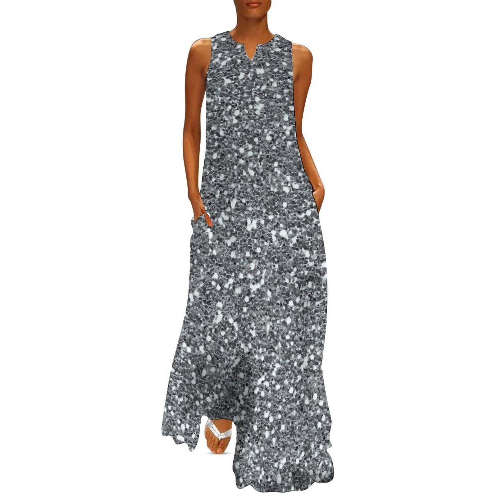 Glittery Snowfall Texture Long Dress luxury evening dresses women ...