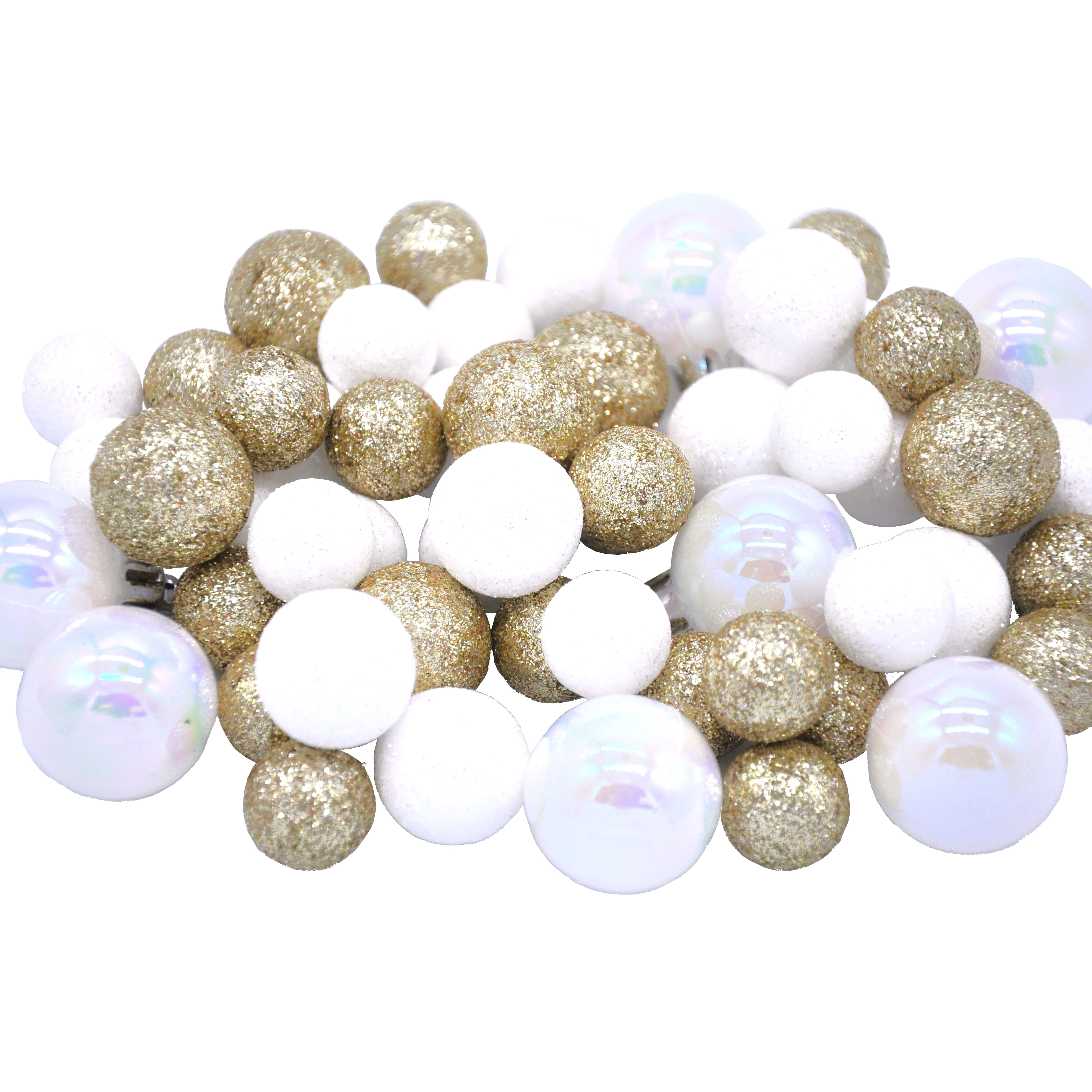 Glittery White, Champagne & Iridescent Decorative Ball Filler by ...