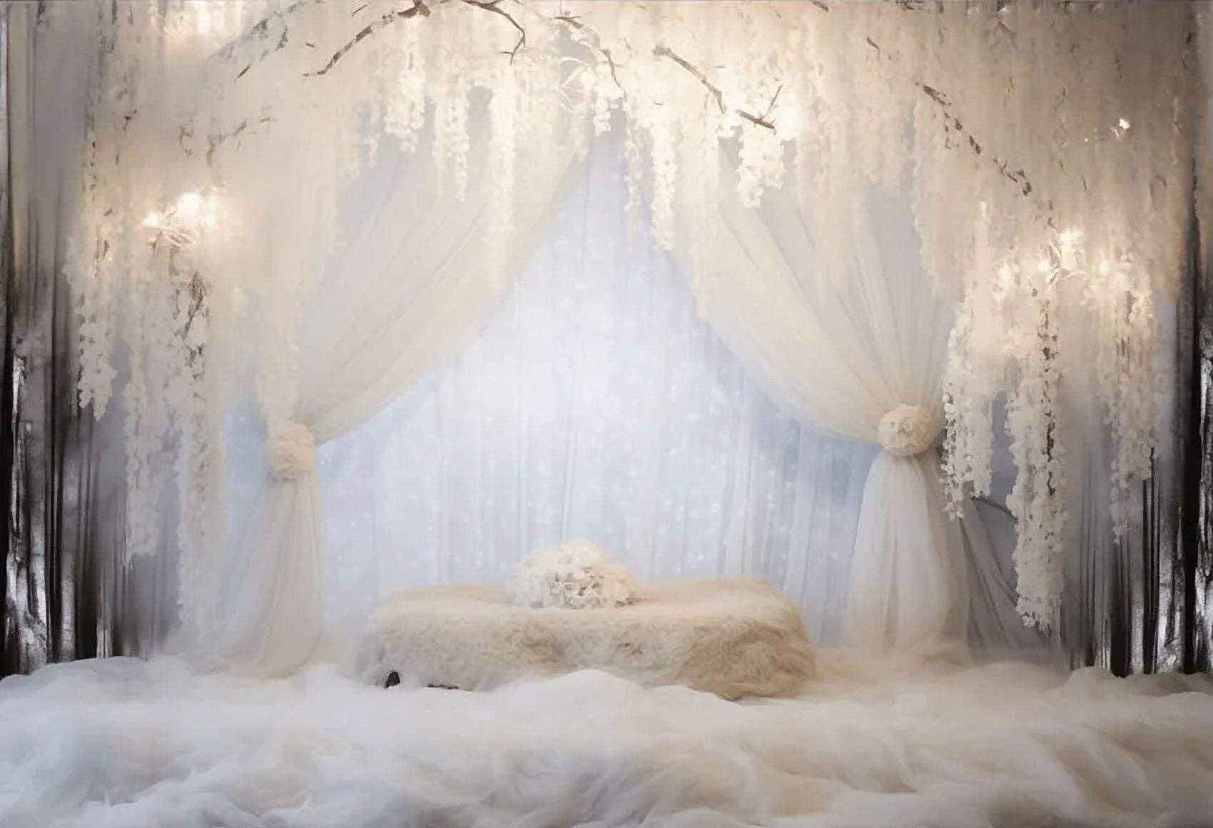 Glittre White Lace Curtain Adult Birthday Wedding Maternity Portrait r ...
