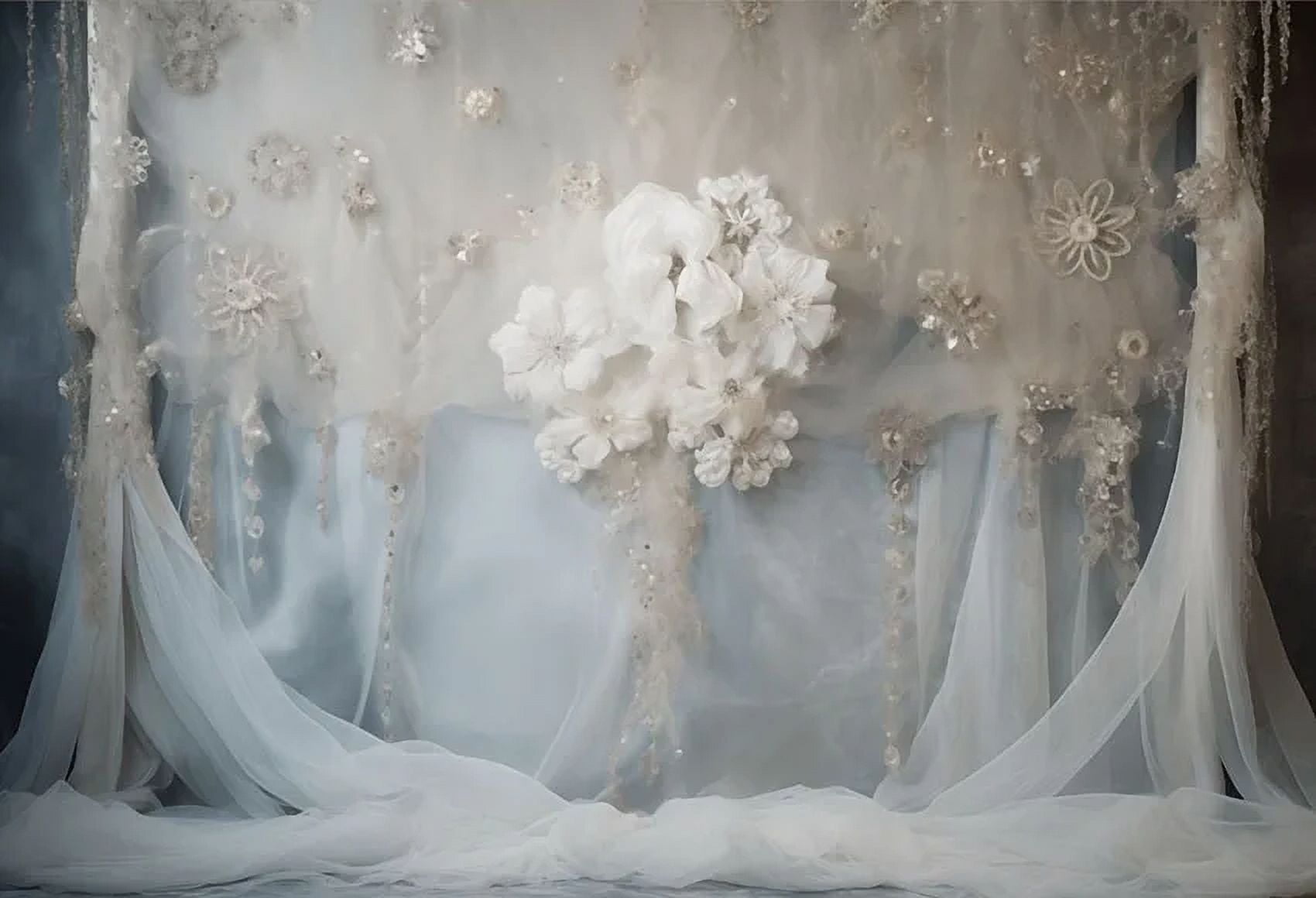 Glittre White Lace Curtain Adult Birthday Wedding Maternity Portrait r ...