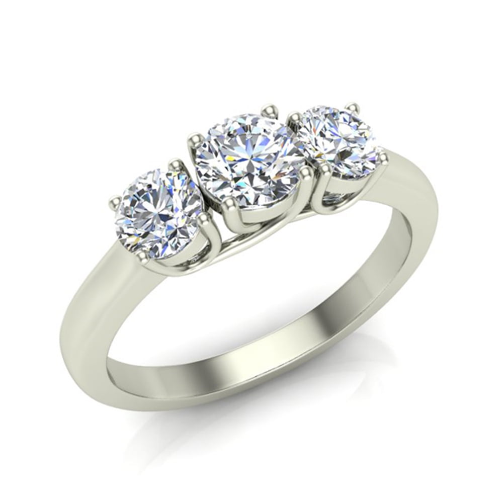 Glitz Design Three Stone Anniversary Ring past Present Future for Women ...