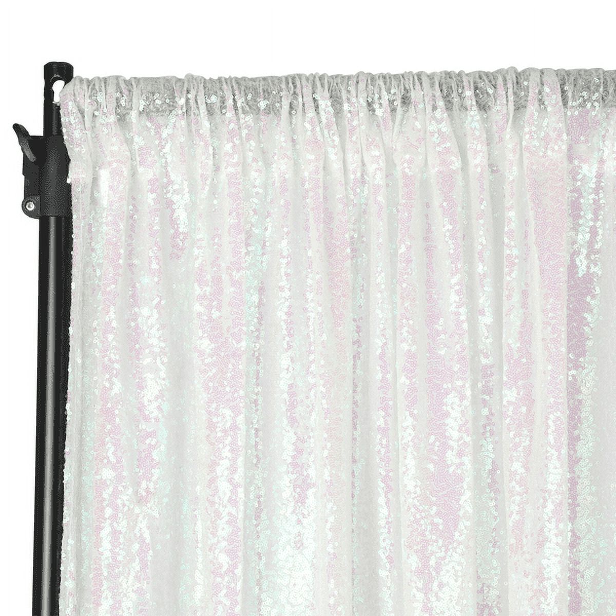 Glitz Sequin Mesh Net Photo Drape/Backdrop Panel Curtain w/4" Rod ...