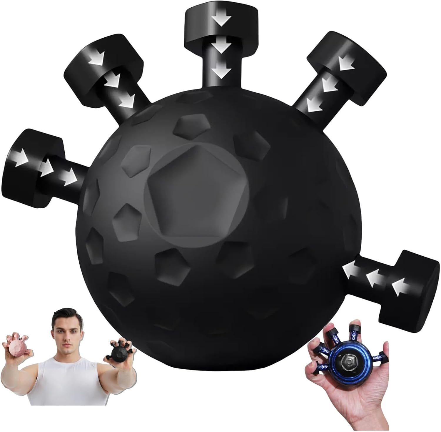 Glitzgrip Arm Builder 2025 New Hand Forearm Ball Strengthener and Finger Grip Exerciser Balls ...