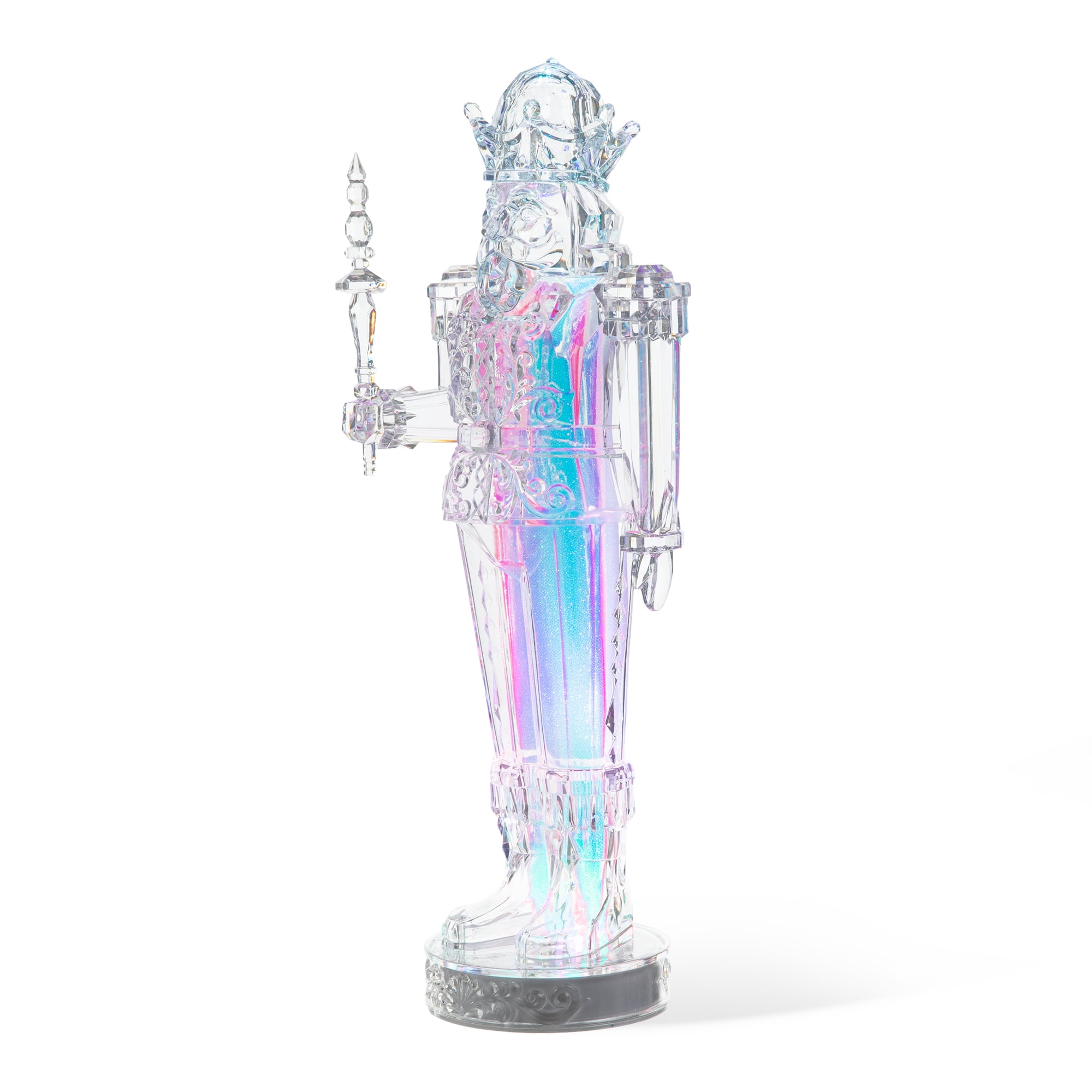 Glitzhome 18"H Acrylic LED Color Changing Lighted Tabletop Nutcracker ...