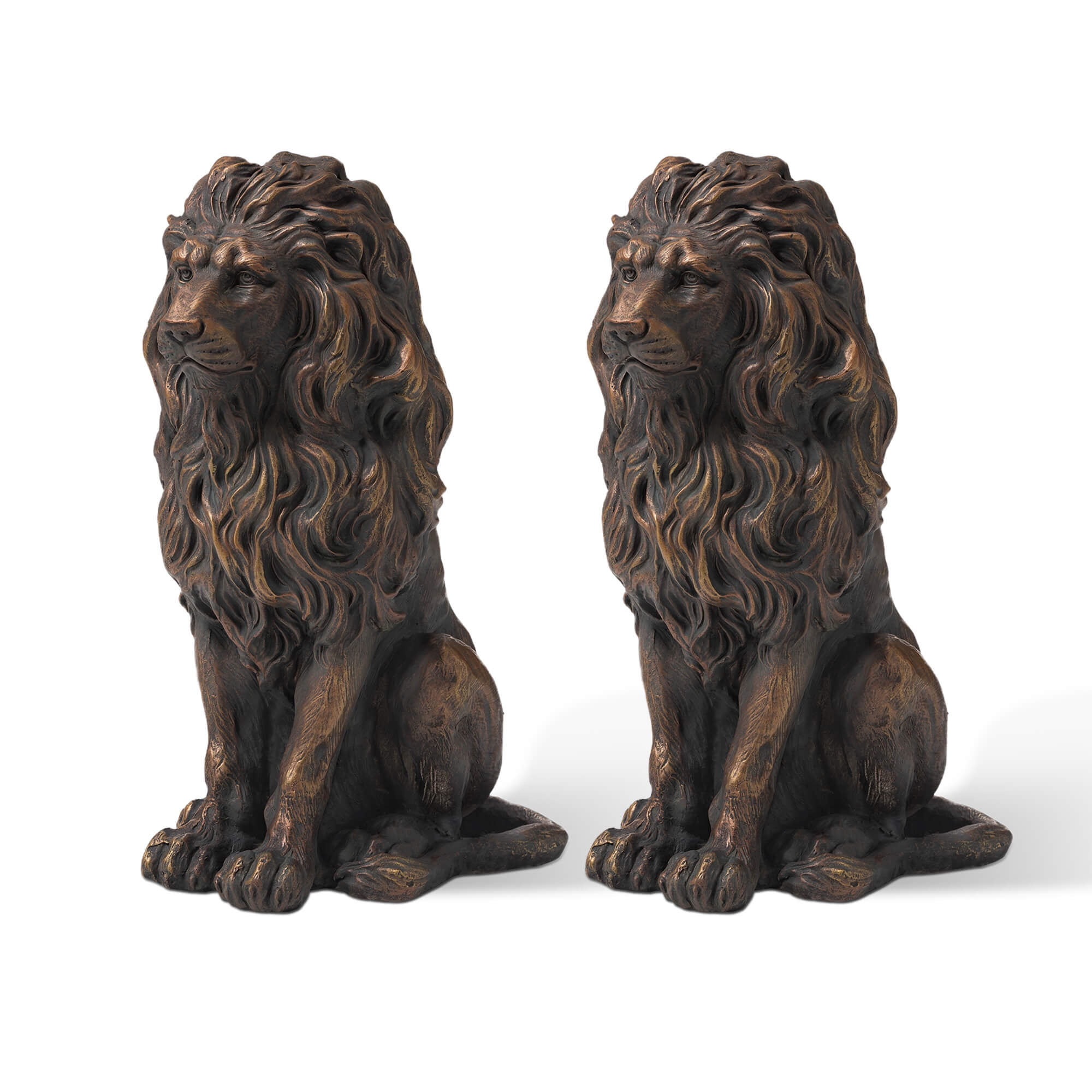 Glitzhome 20.75" Garden Statue Lion Figurine Outdoor Rustproof ...